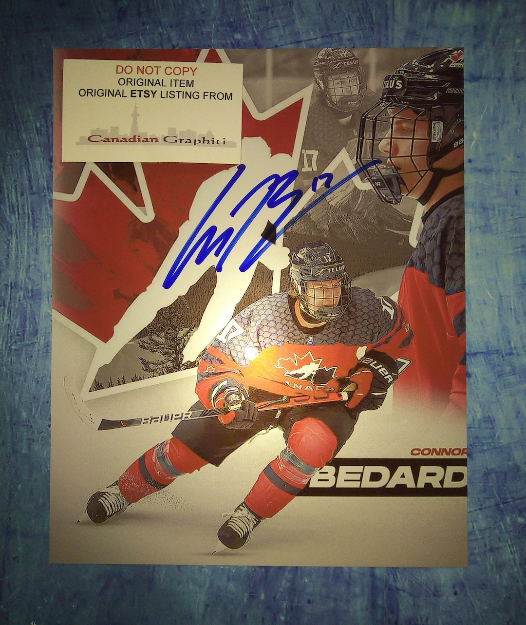 Connor Bedard Hand Signed Autograph 8x10 Photo COA Team Canada - Etsy