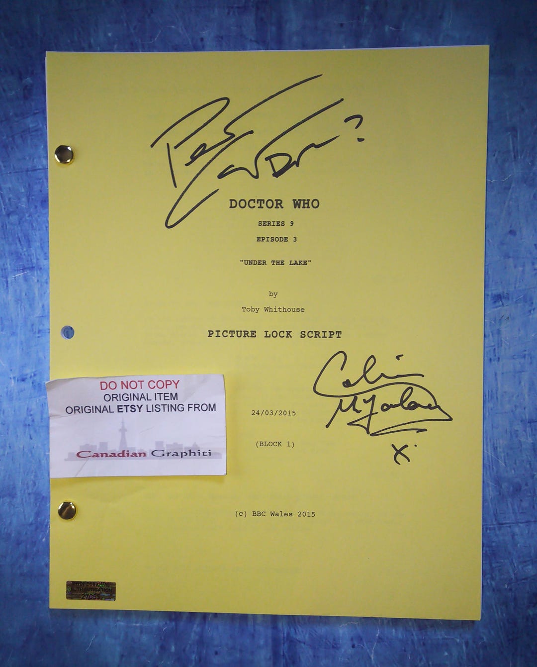 Peter Capaldi & Colin Mcfarlane Hand Signed Autograph Doctor Who Script ...