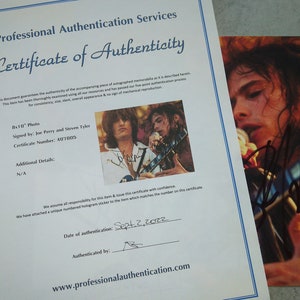 Joe Perry & Steven Tyler Hand Signed Autograph 8x10 Photo COA Aerosmith ...