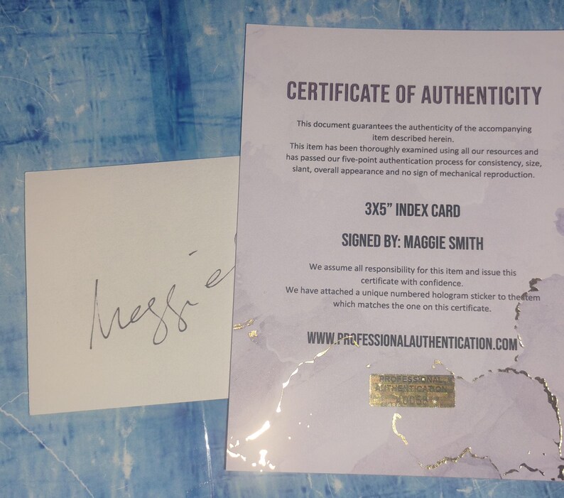 Maggie Smith Hand Signed Autograph Index Card COA - Etsy