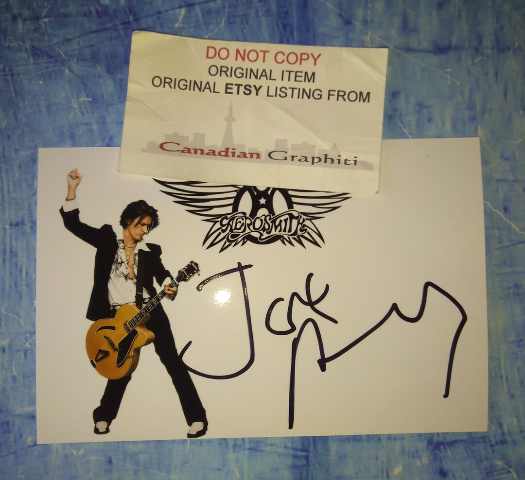 Joe Perry Hand Signed Autograph Photo COA Aerosmith - Etsy
