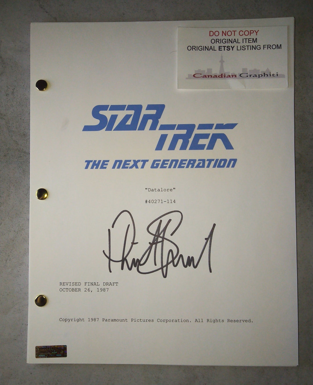 Patrick Stewart Hand Signed Autograph Star Trek the Next Generation ...