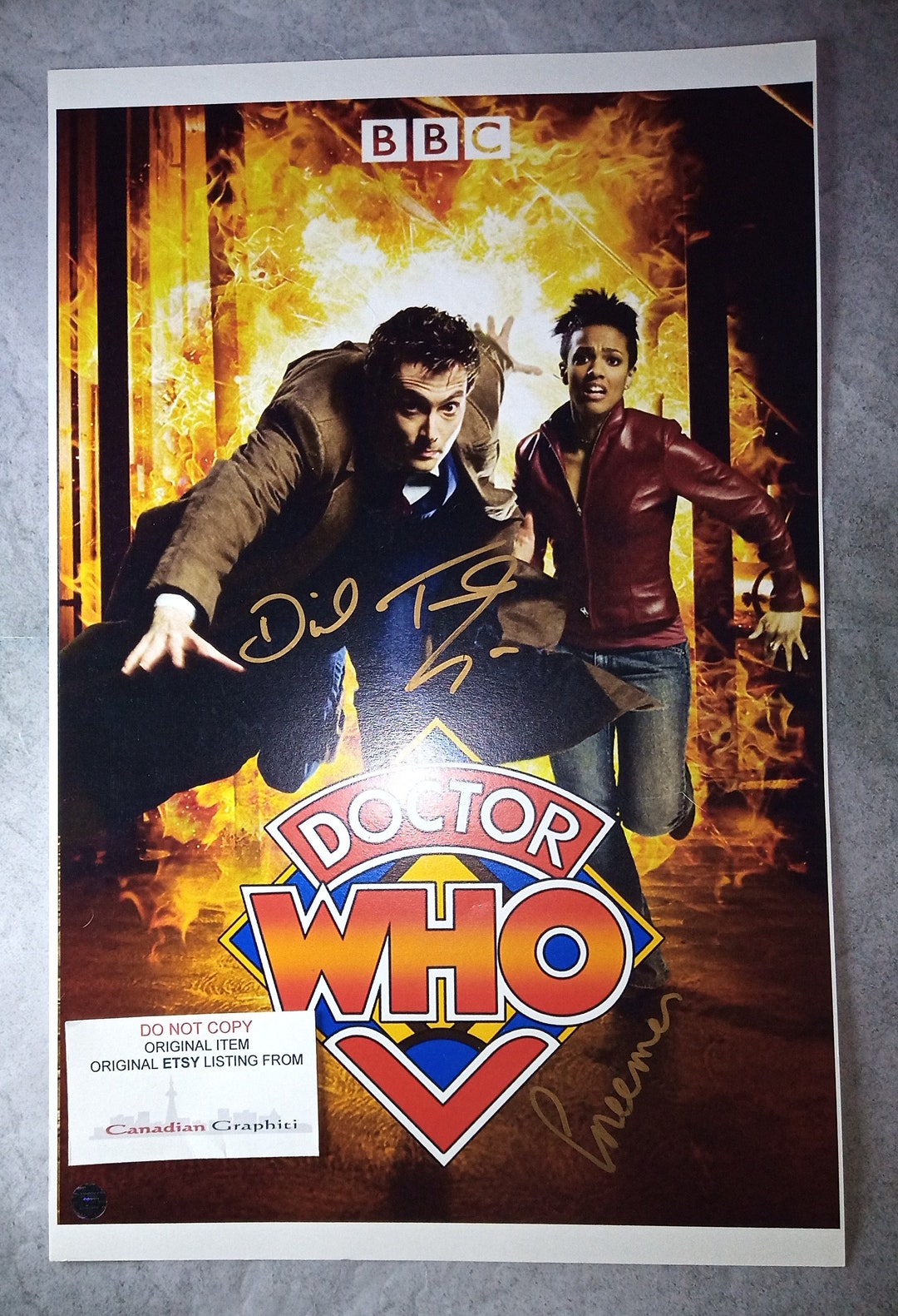 David Tennant & Freeman Agyeman Hand Signed Autograph Doctor Who 11x17 ...