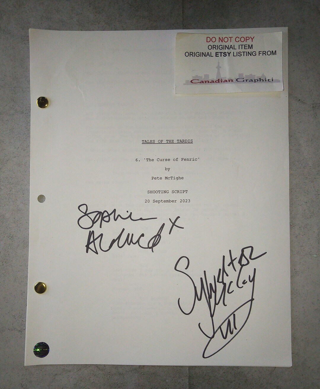Sylvester Mccoy & Sophie Aldred Hand Signed Autograph Doctor Who Tales ...