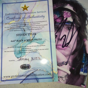 Steven Tyler Hand Signed Autograph Photo COA Aerosmith - Etsy