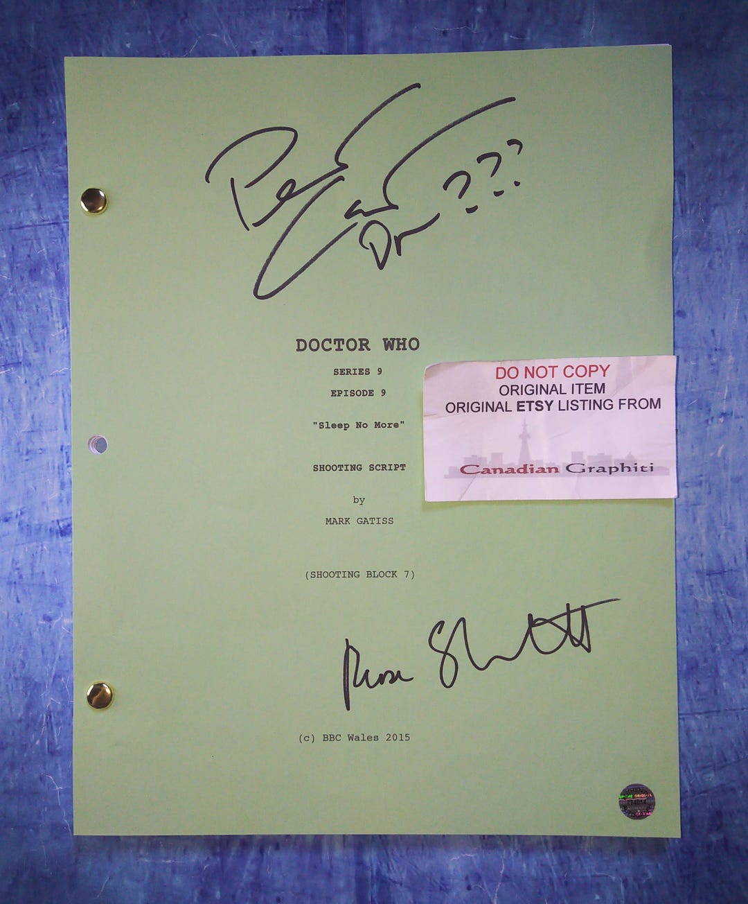 Peter Capaldi & Reece Shearsmith Hand Signed Autograph Doctor Who ...