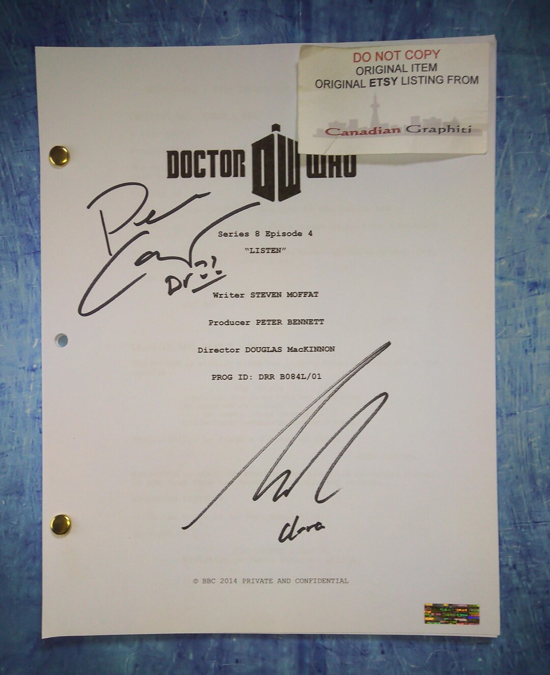 Peter Capaldi & Jenna Coleman Hand Signed Autograph Doctor Who Script ...
