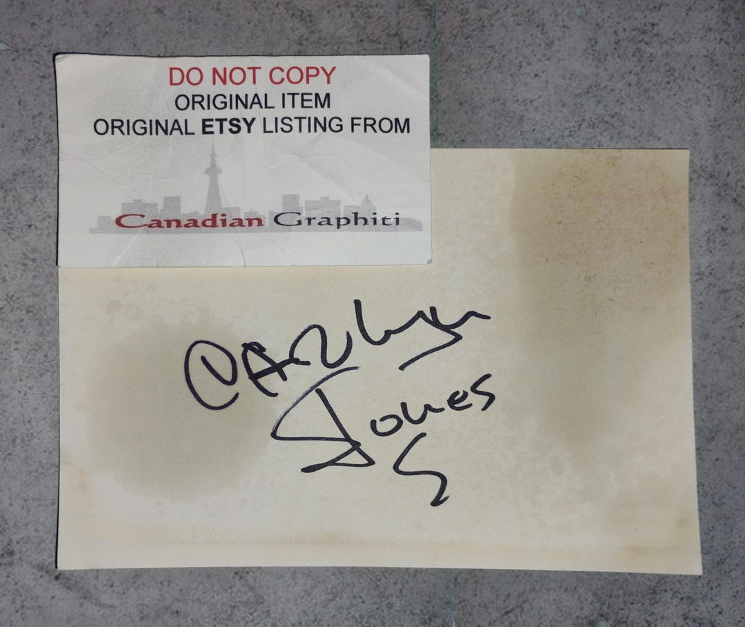 Carolyn Jones Hand Signed Autograph Index Card COA - Etsy