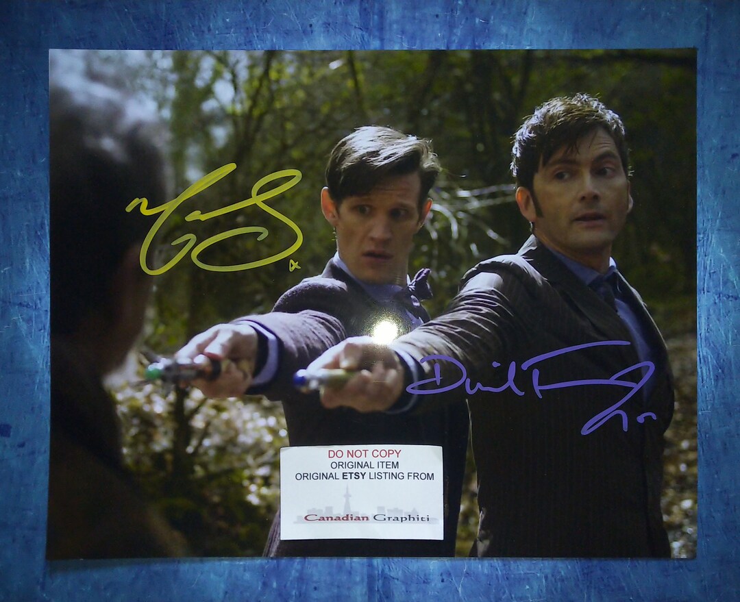 David Tennant & Matt Smith Hand Signed Autograph 11x14 Photo COA Doctor ...