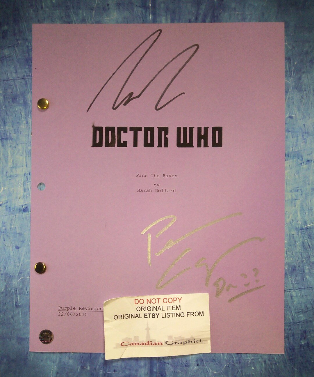 Peter Capaldi & Jenna Coleman Hand Signed Autograph Doctor Who Script ...