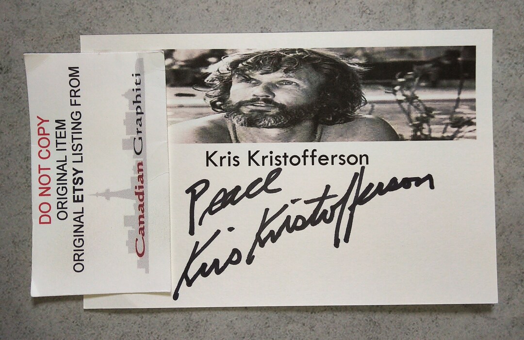 Kris Kristofferson Hand Signed Autograph Index Card COA - Etsy