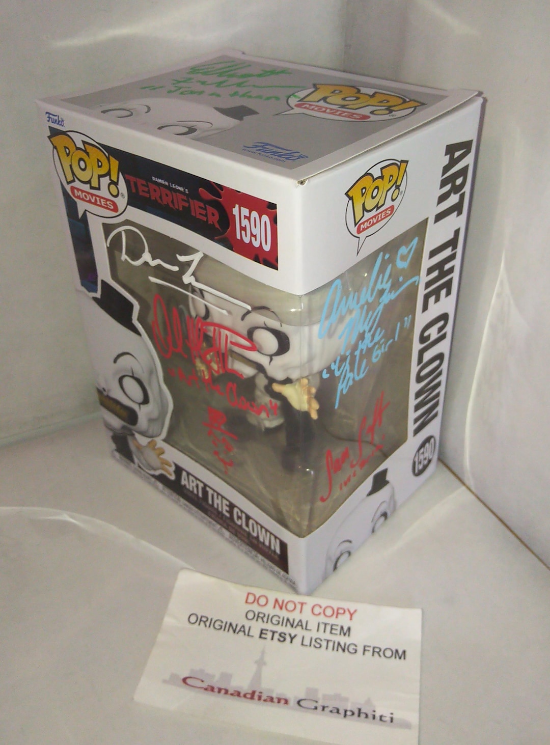 Terrifier 5x Cast Hand Signed Autograph Funko Pop COA David Howard ...