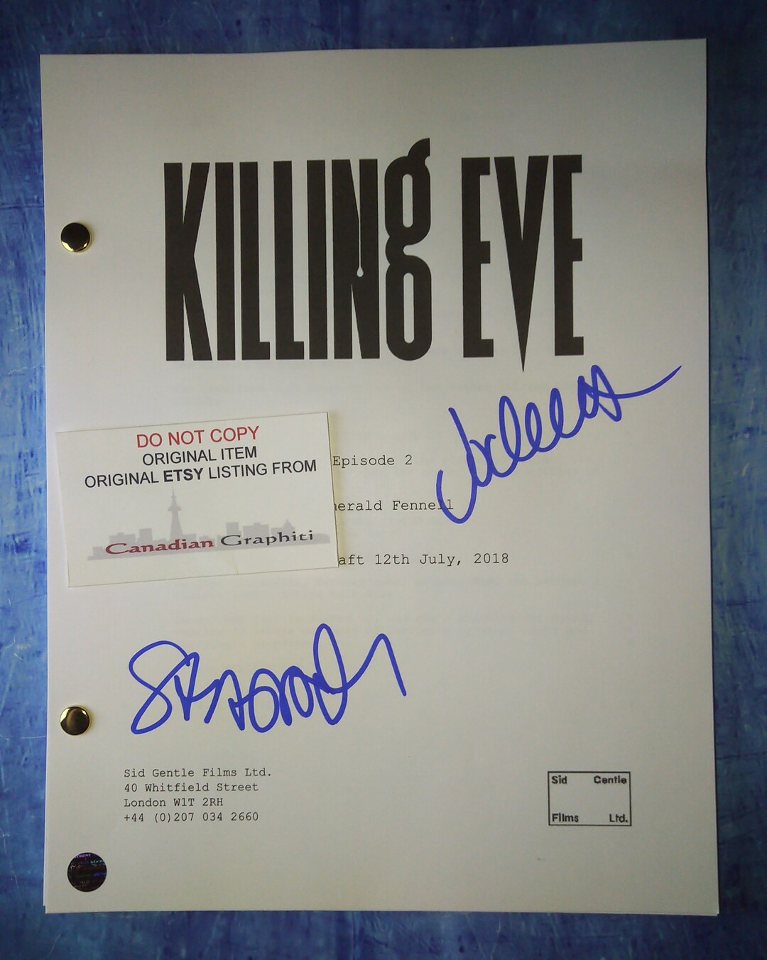 Jodie Comer & Sandra Oh Hand Signed Autograph Killing Eve Script COA - Etsy