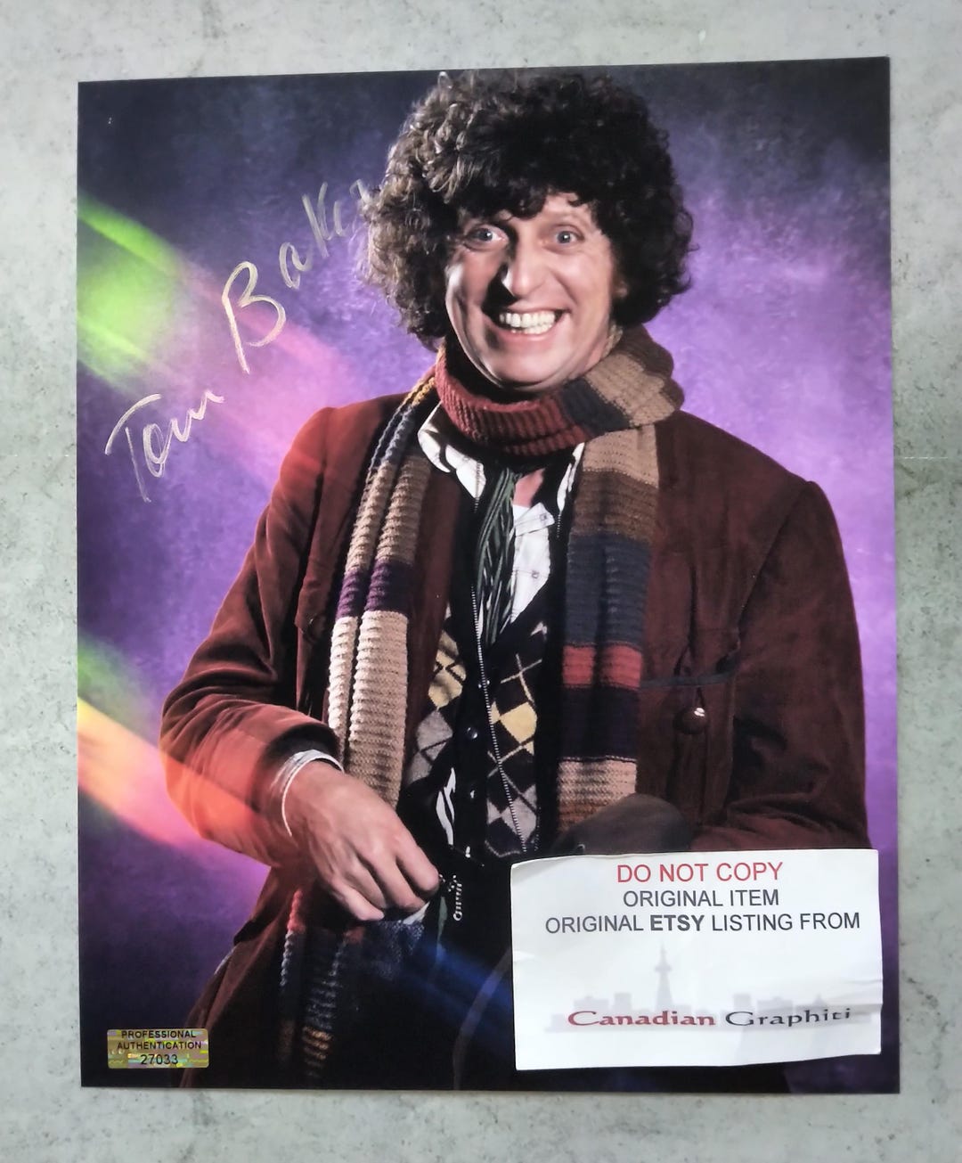 Tom Baker Hand Signed Autograph 8x10 Photo COA Doctor Who - Etsy