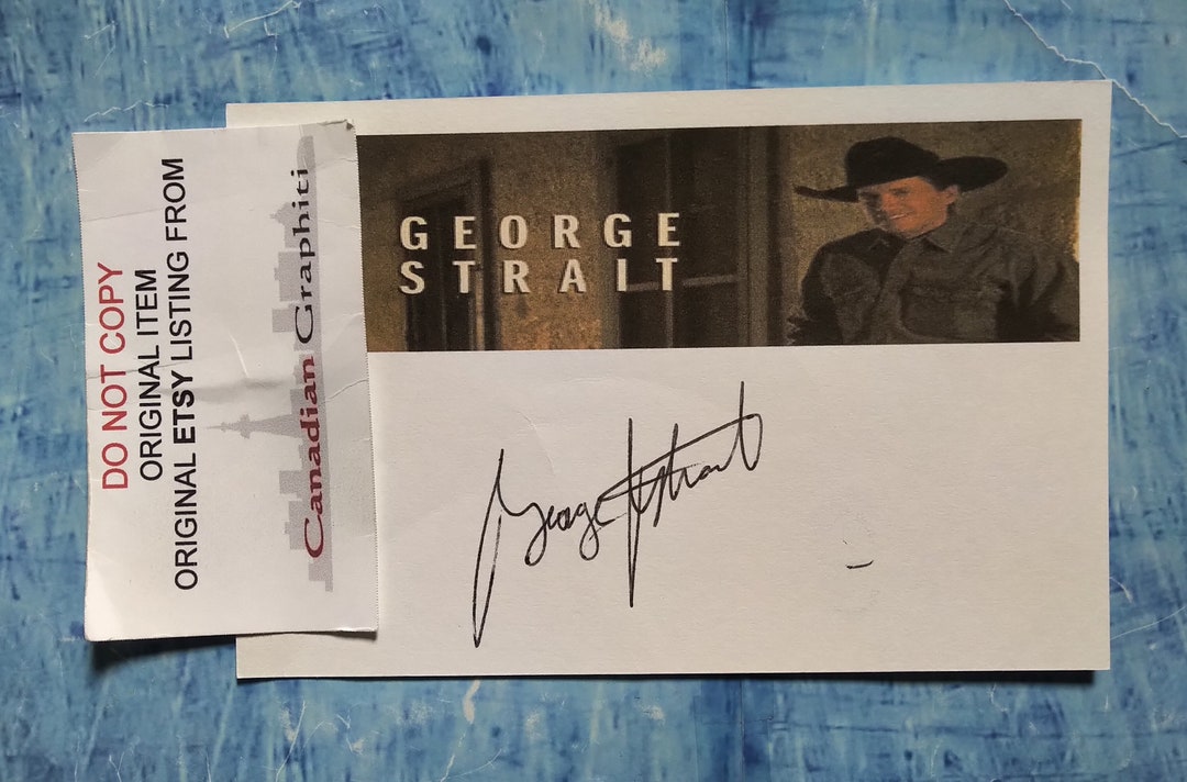 George Strait Hand Signed Autograph Index Card COA - Etsy
