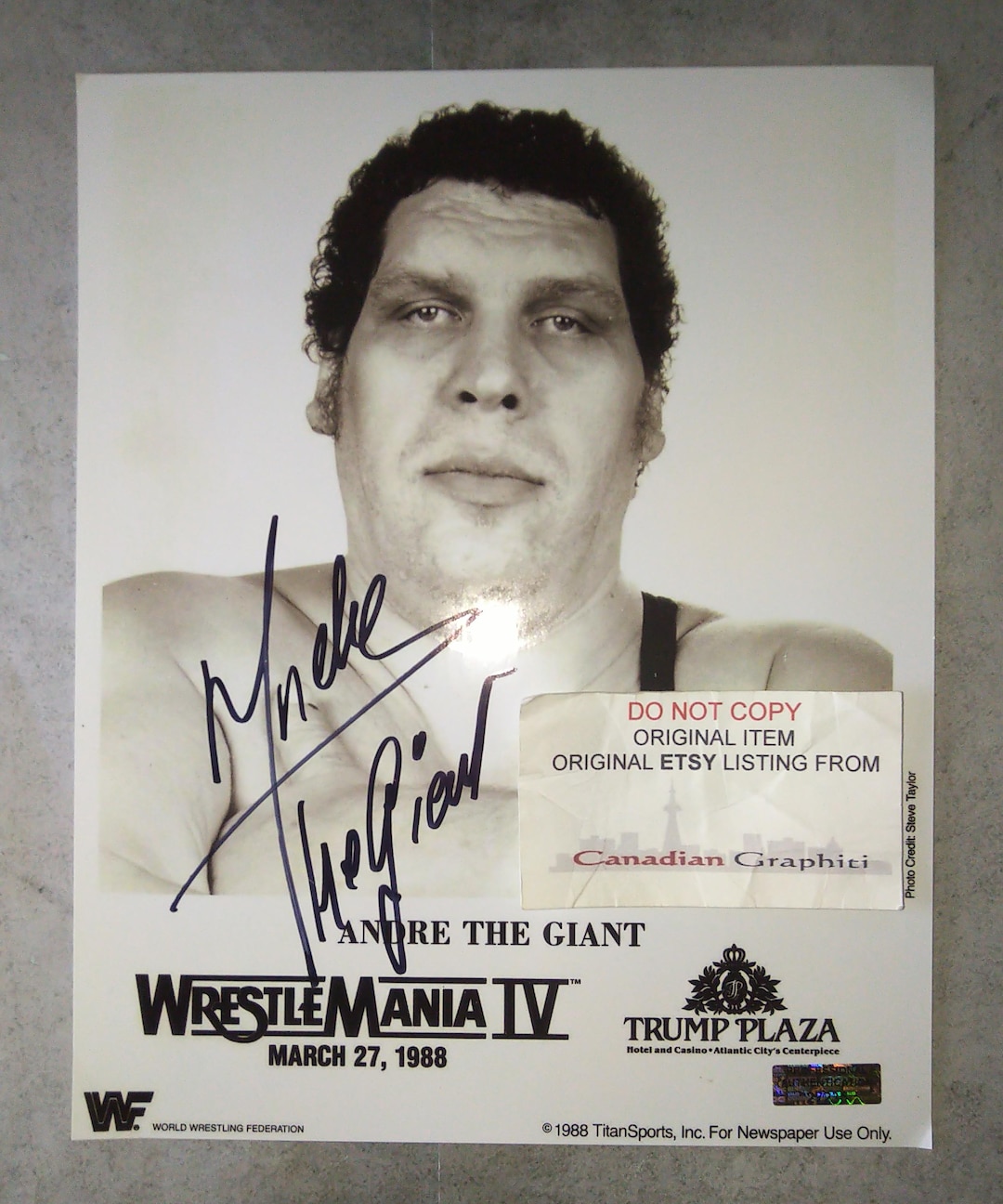 Andre the Giant Hand Signed Autograph 8x10 Photo COA - Etsy