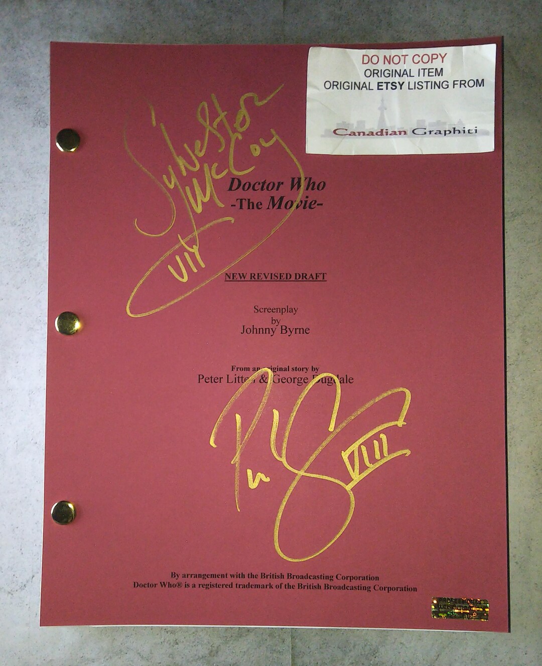 Paul Mcgann & Sylvester Mccoy Hand Signed Autograph Doctor Who Movie ...