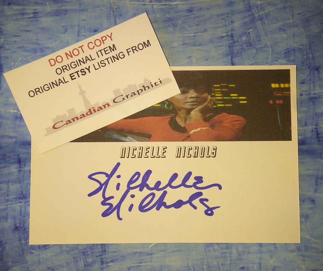 Nichelle Nichols Hand Signed Autograph Index Card COA Star - Etsy