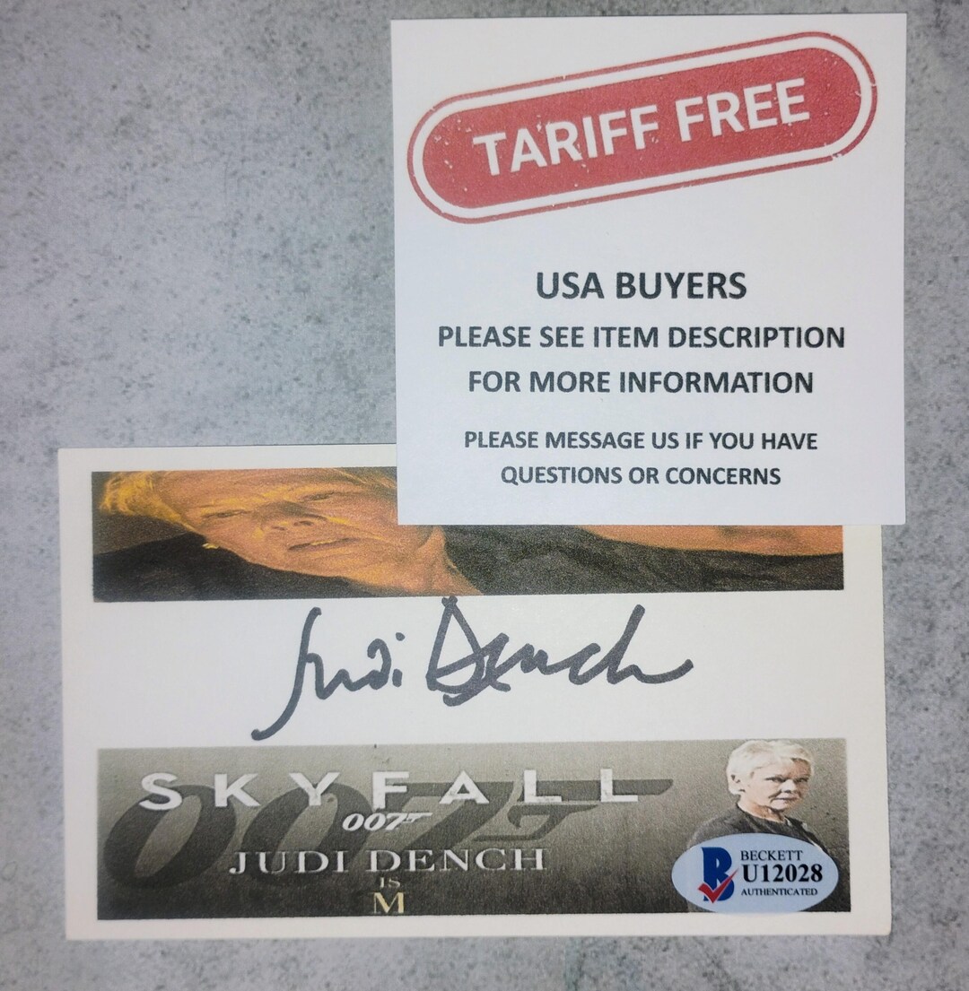 Judi Dench Hand Signed Autograph Index Card BAS COA James Bond - Etsy