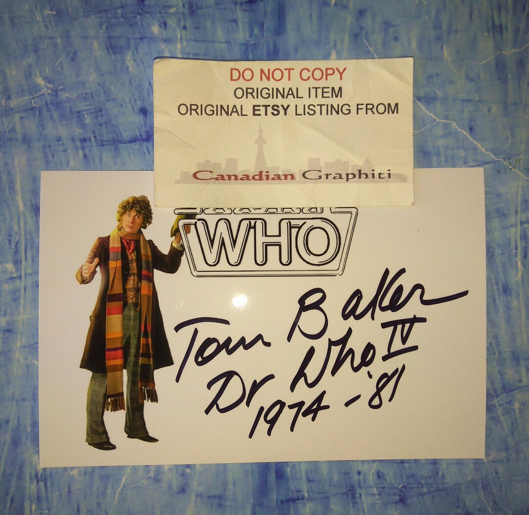 Tom Baker Hand Signed Autograph Photo COA Doctor Who - Etsy