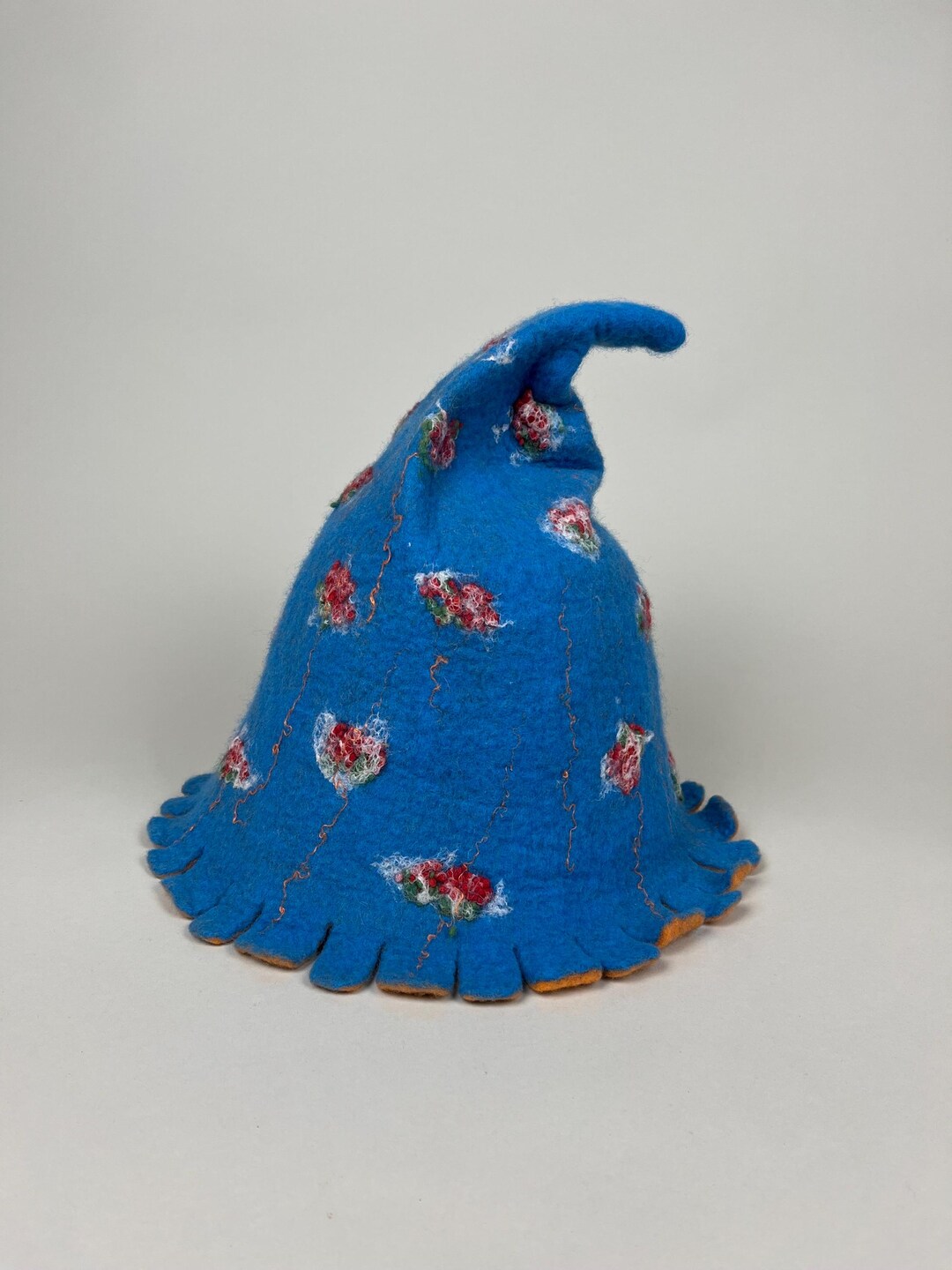 Wool Felted Elf Hat: Blue Pixie Sauna Hat - Etsy