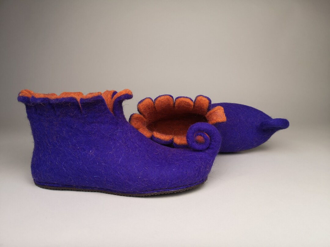 Felt Shoes Ready to Ship EU 40 / 9 US Women Violet Fairy Booties, Felt ...