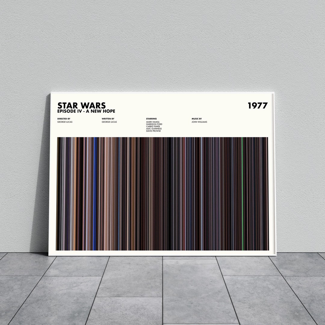 Star Wars IV A New Hope Movie Barcode Print Star Wars Print - Etsy