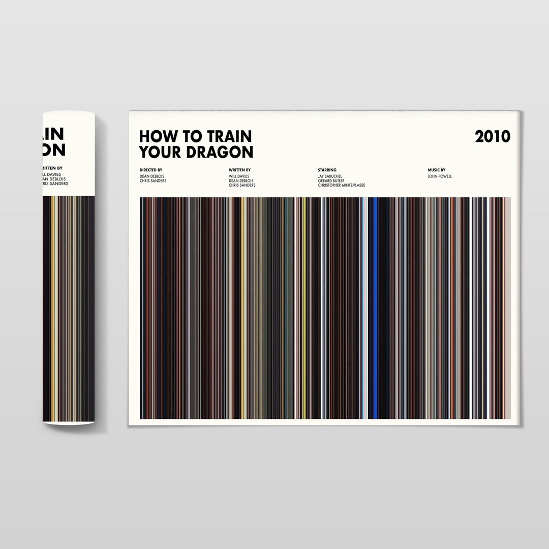 How to Train Your Dragon Movie Barcode Print, How to Train Your Dragon ...