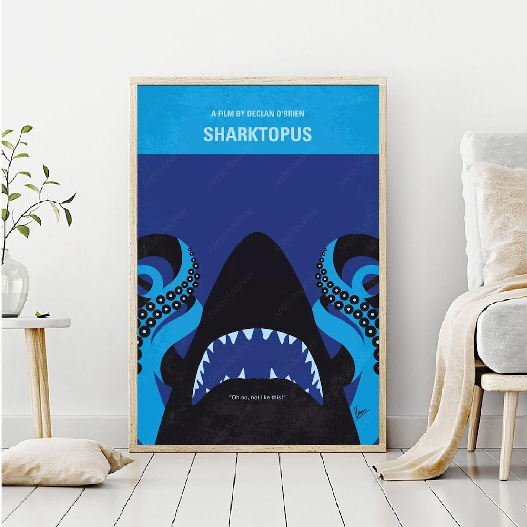 Sharktopus Minimal Movie Poster Modern Vintage Movie Poster - Etsy