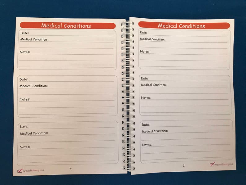 Personal Medical Diary Family Health Planner Medical | Etsy
