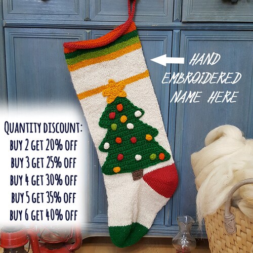 Personalized Traditional Christmas Stocking Hand Knit - Etsy