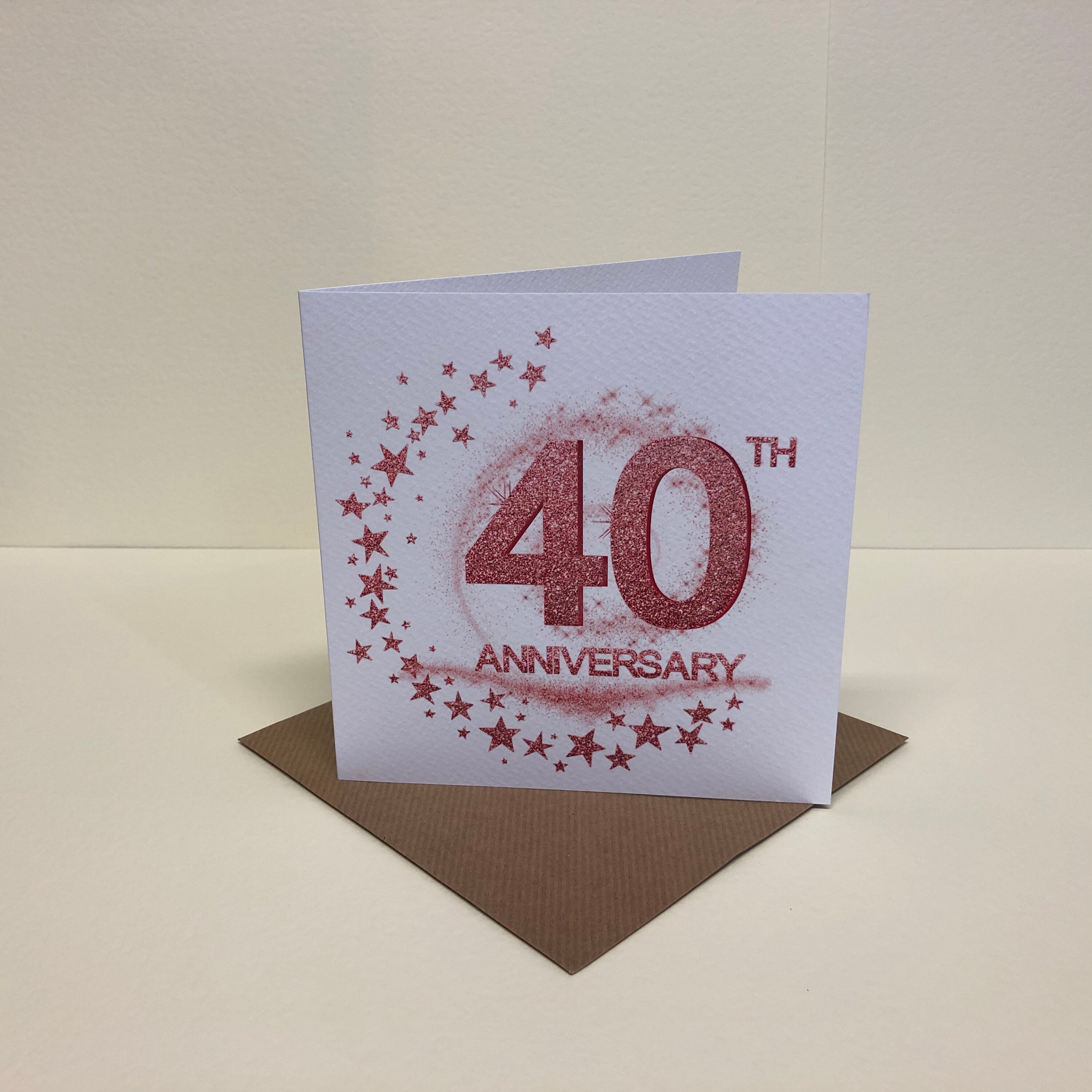 Ruby 40th Wedding Anniversary card ANN404 | Etsy