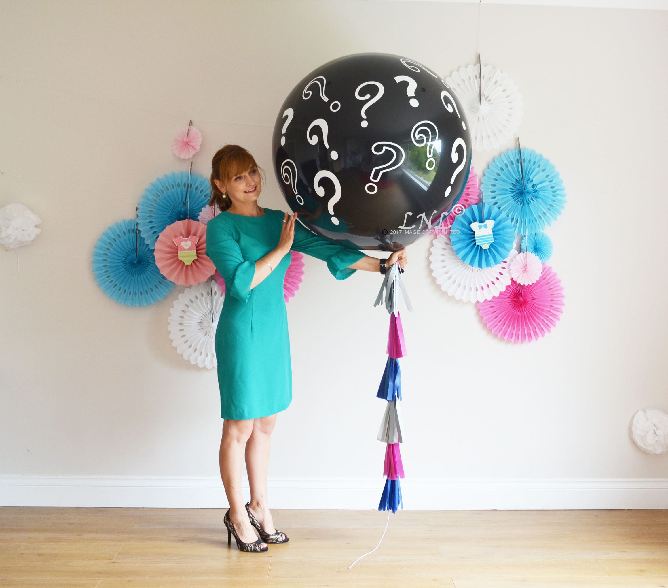 Gender Reveal Balloon Question Mark Balloon Confetti Blue | Etsy