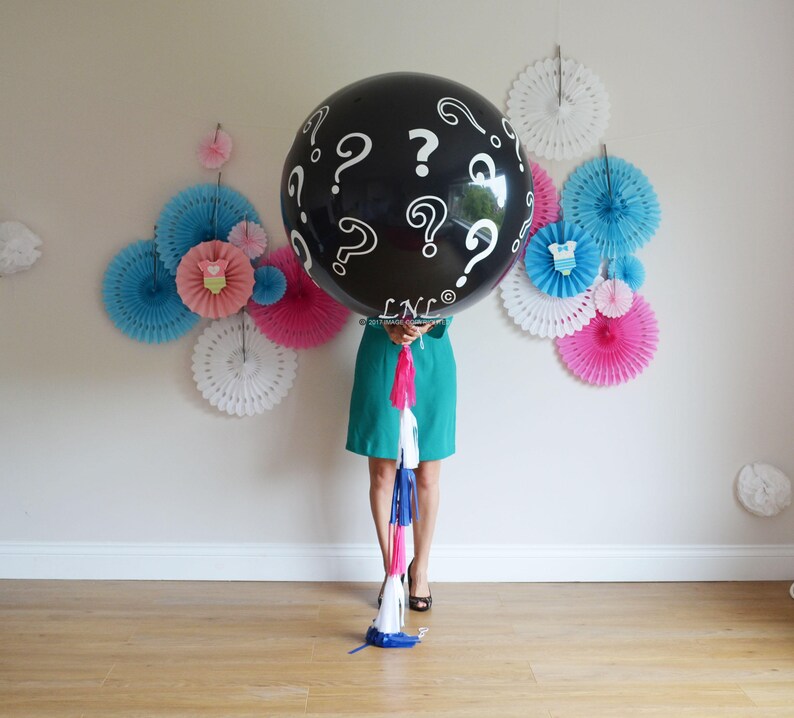 Gender Reveal Balloon Question Mark Balloon Confetti Blue - Etsy