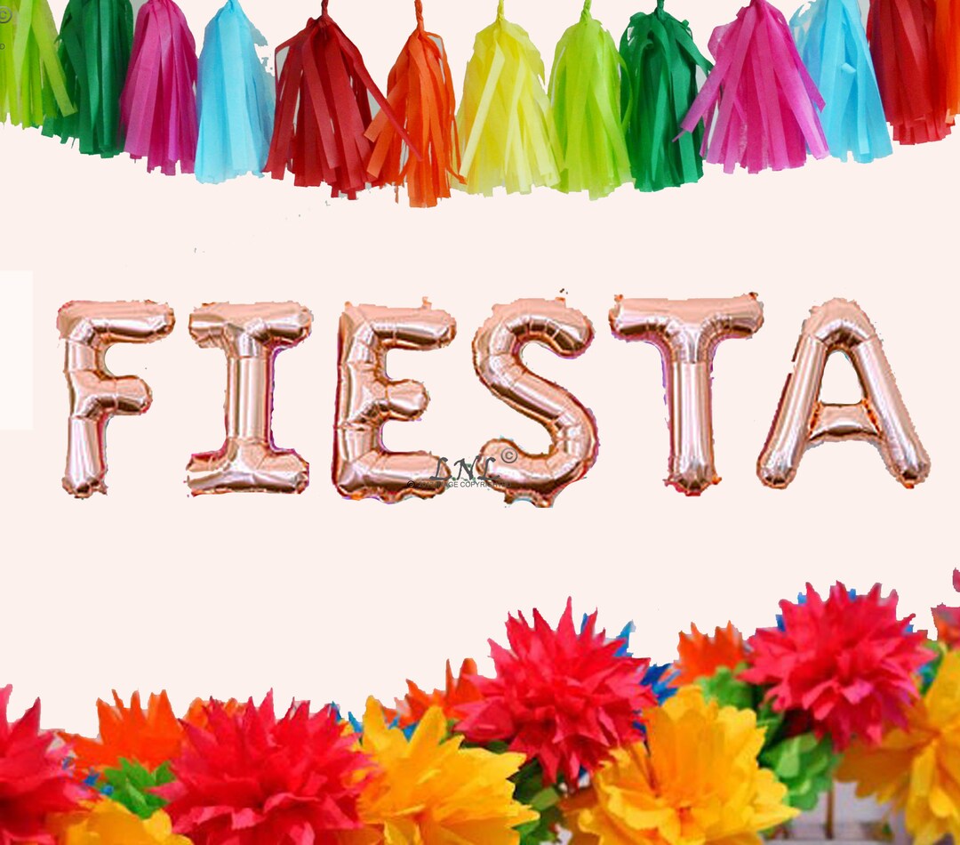FIESTA Rose Gold Balloon, Party Balloon, 16 Inch Balloons, Letter ...