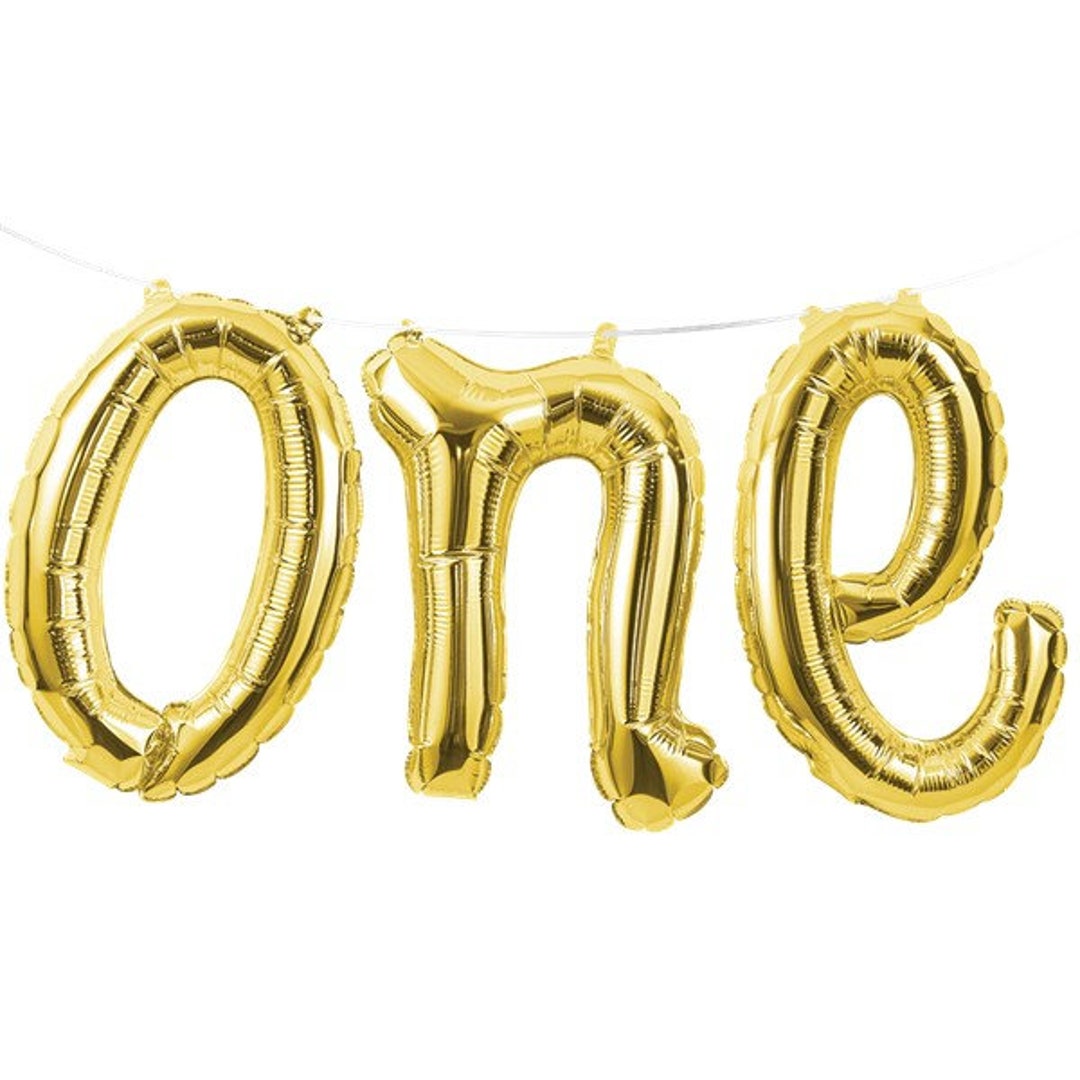 One Script Balloon Gold Balloons Script Party 1st - Etsy