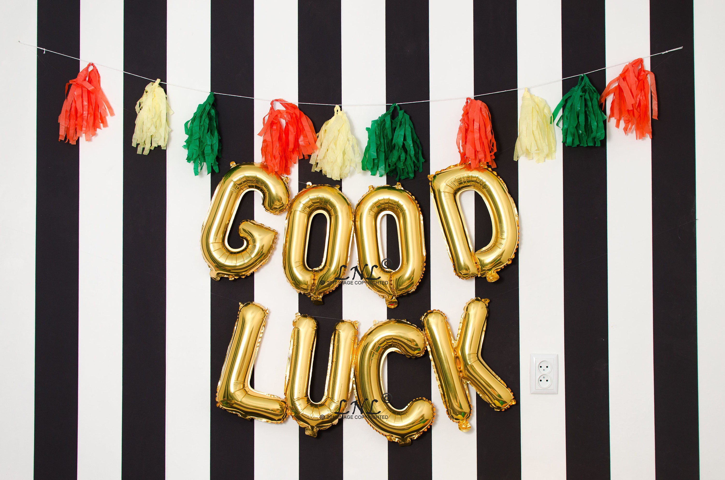 Good Luck Rose Gold balloons gold silver mylar foil letter | Etsy