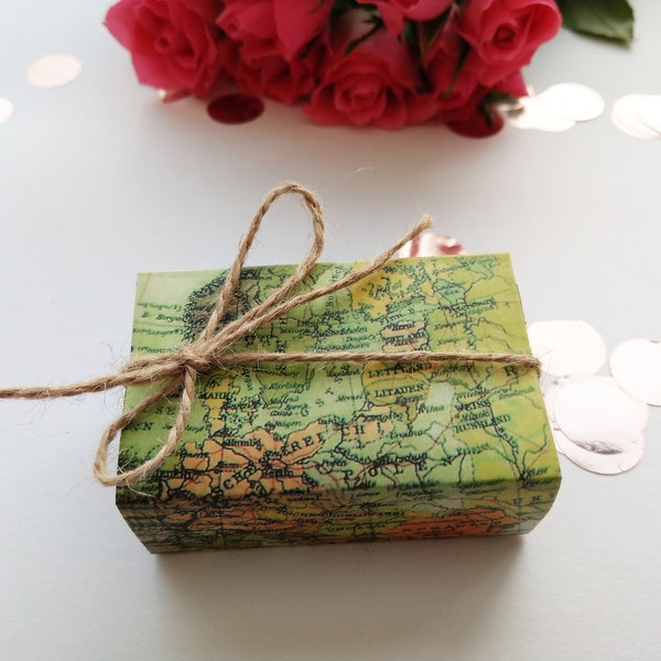 World Map Favor Boxes - Etsy