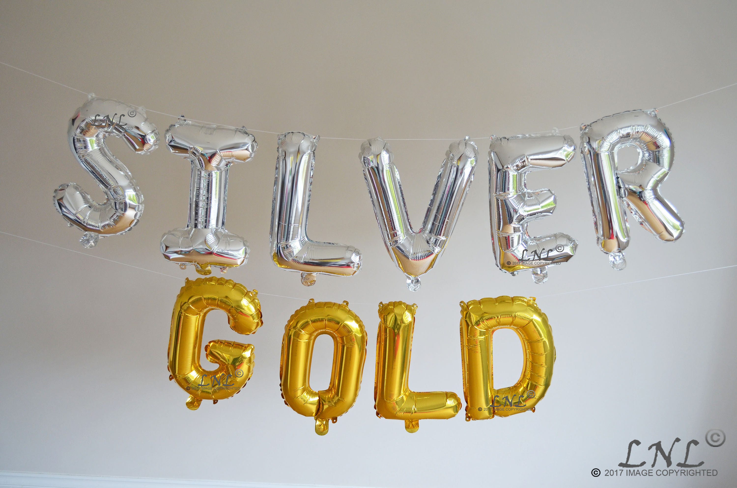 Happy Birthday Gold Balloons Silver Foil Letter Balloon | Etsy
