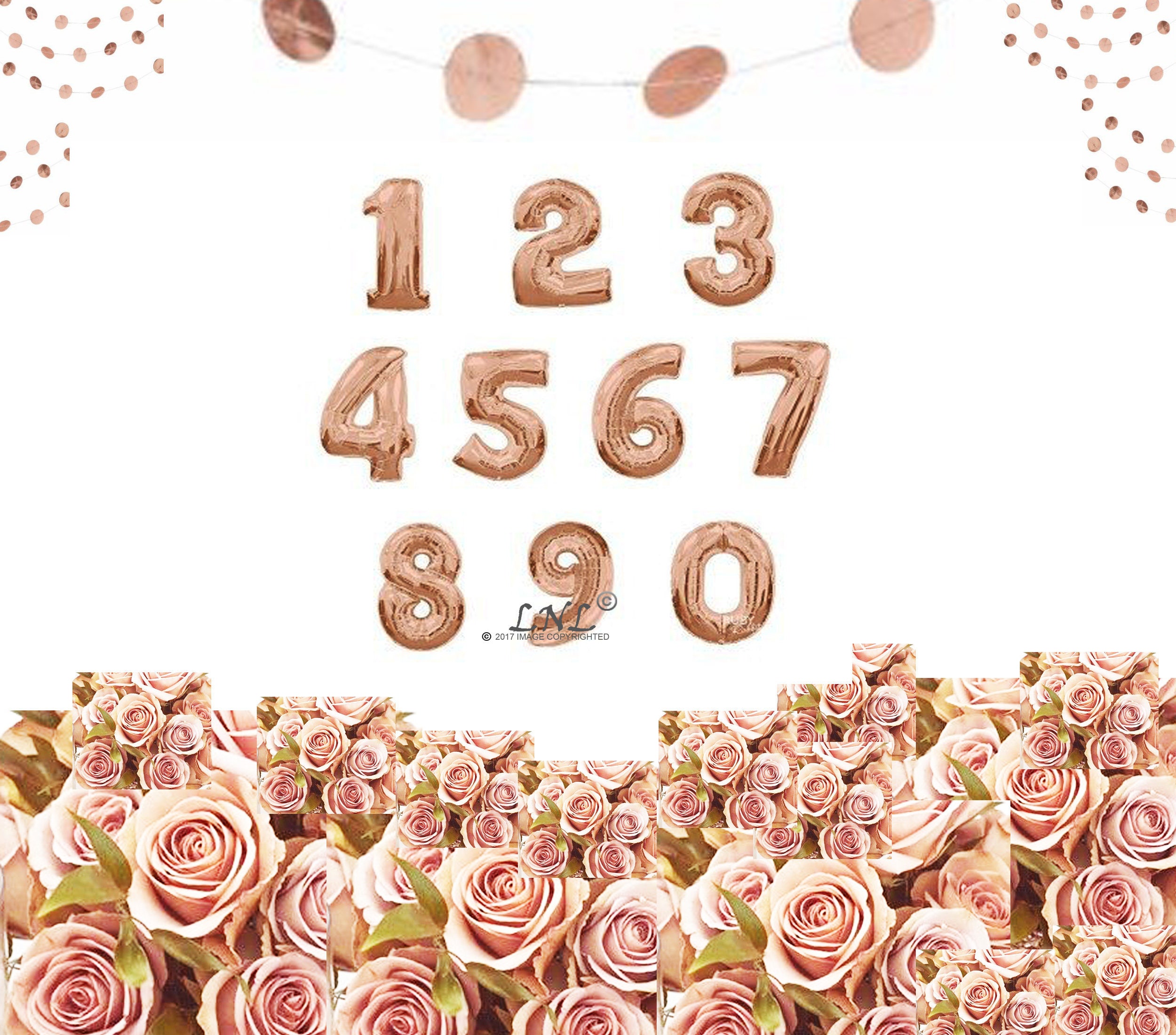 Rose Gold Number Balloons Age Number Party Custom Wedding - Etsy