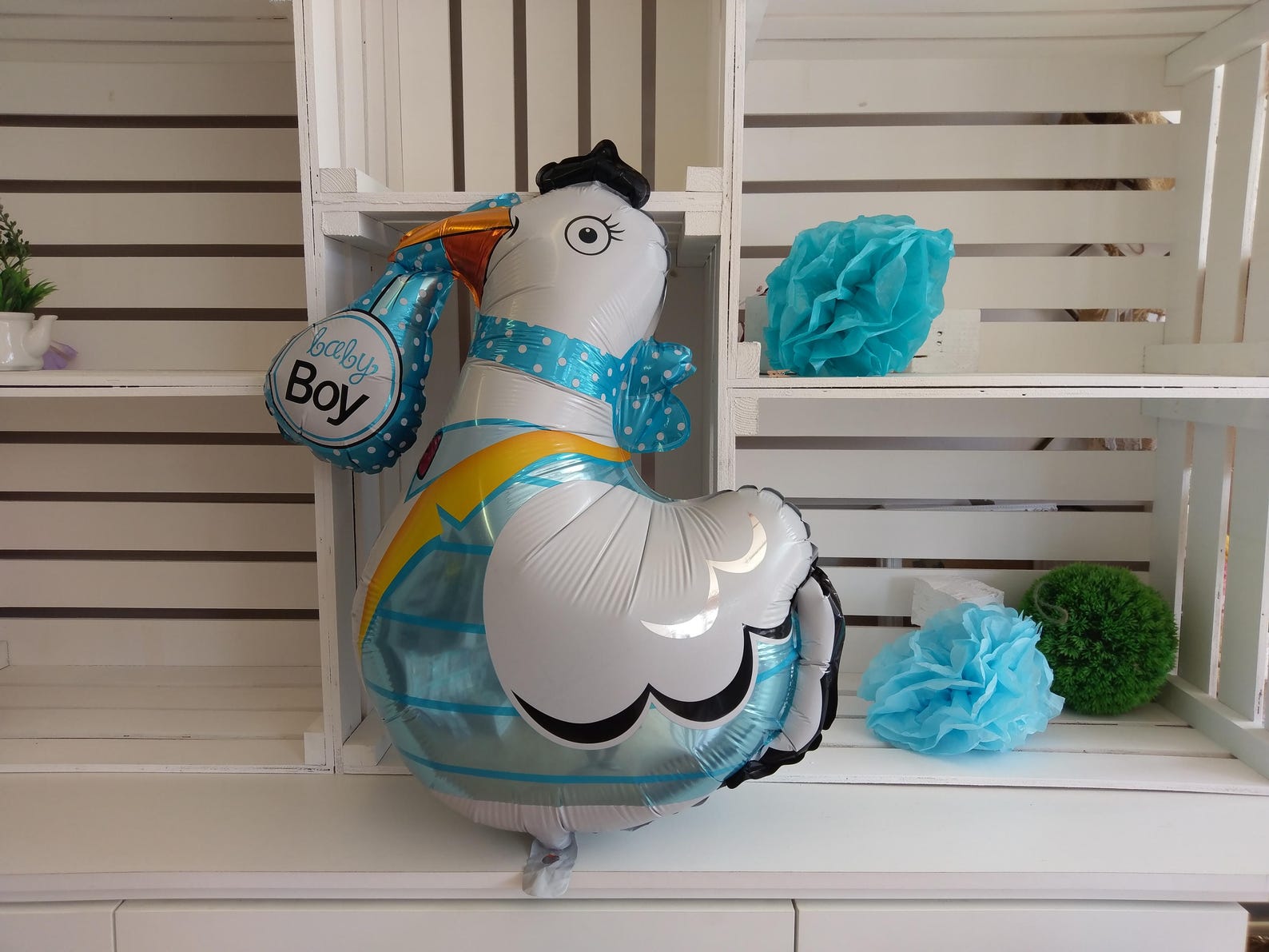 Baby Boy Balloons Baby Shower Stork Balloons It's a | Etsy