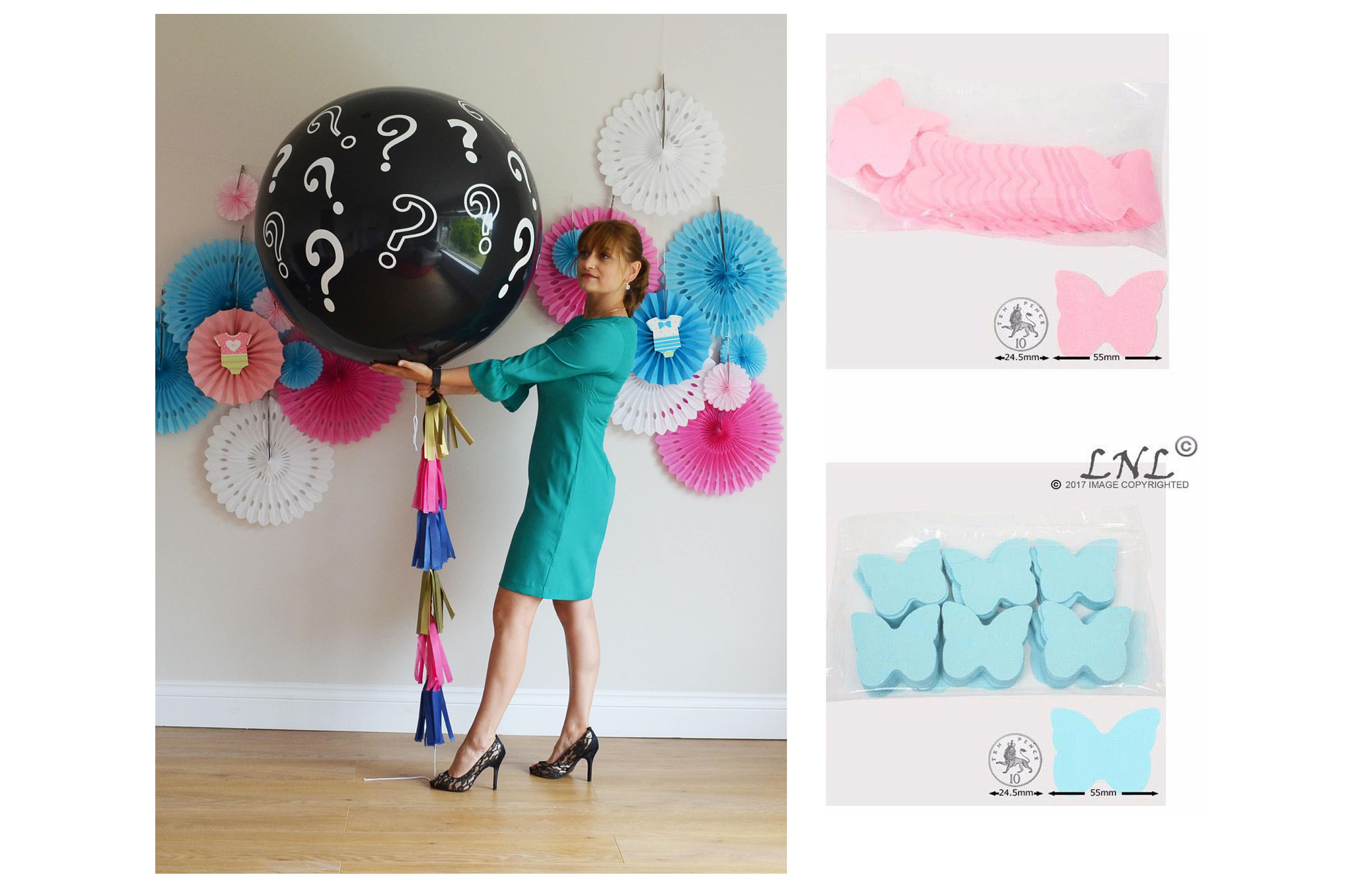 Gender Reveal Balloon Question Mark Balloon Confetti | Etsy