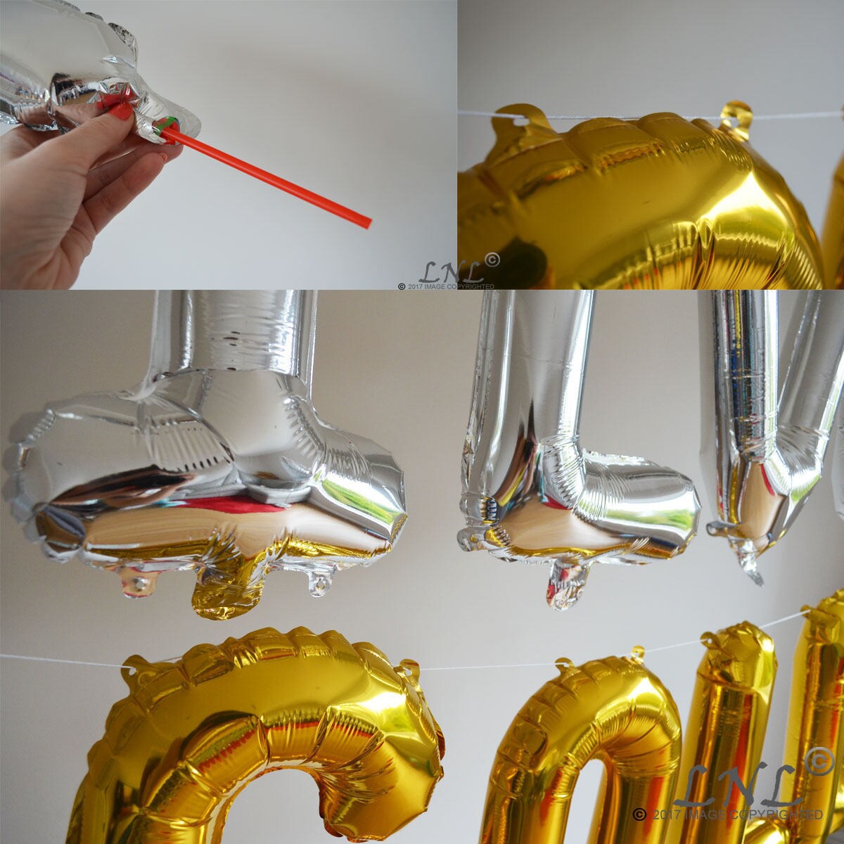 Happy Birthday Gold Balloons Silver Foil Letter Balloon | Etsy