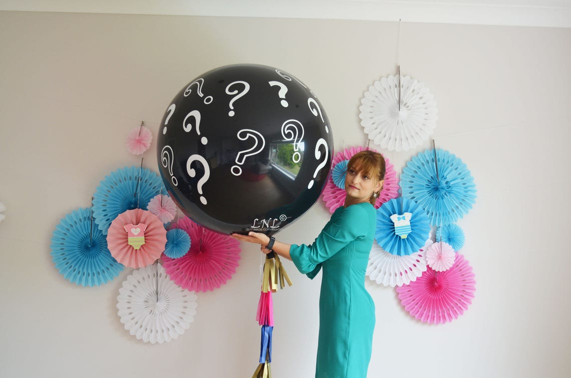 Gender Reveal Balloon Question Mark Balloon Confetti Circle - Etsy