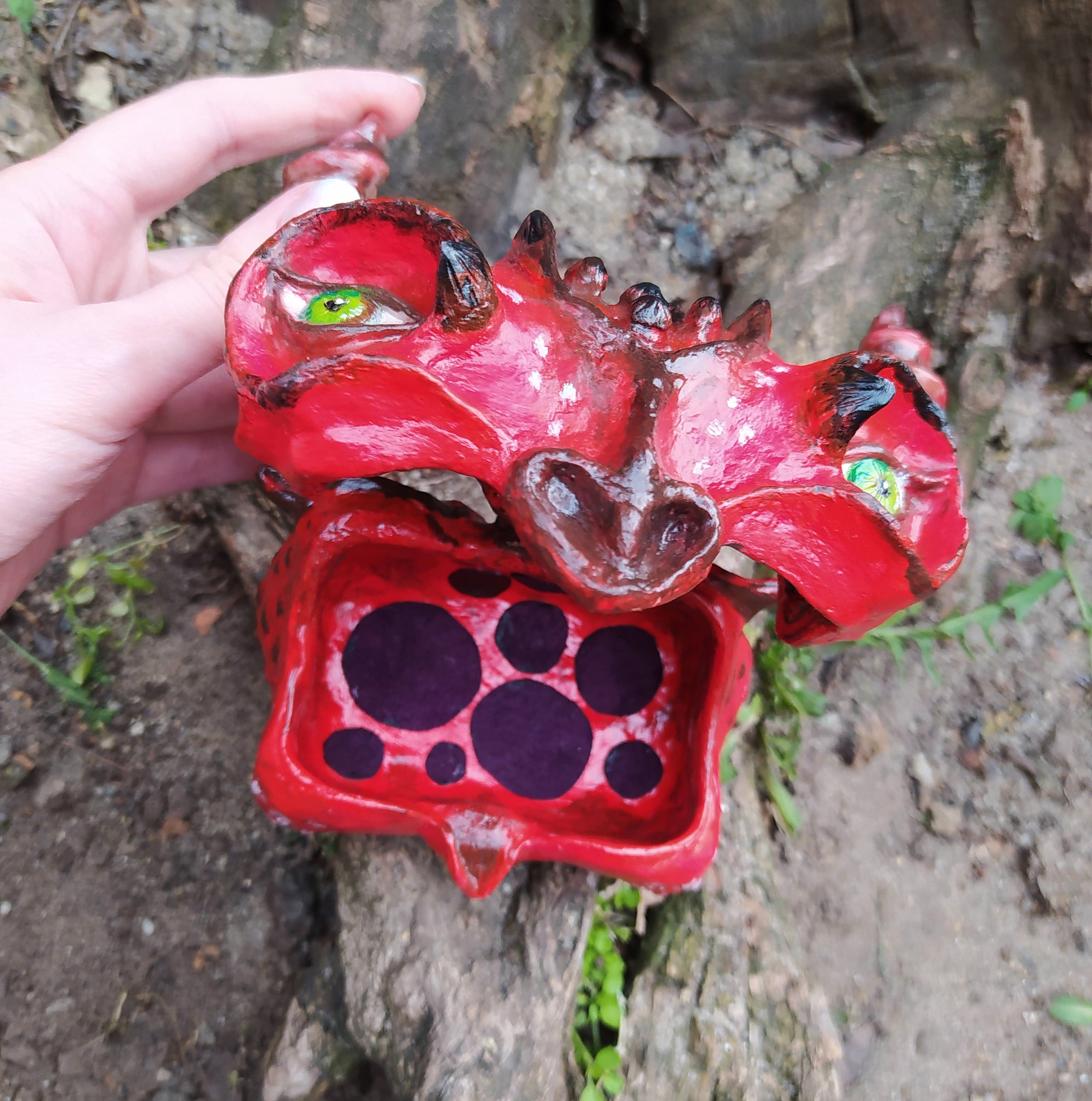 Casket. Figurine Red Dragon Box for Cubes Fantasy - Etsy