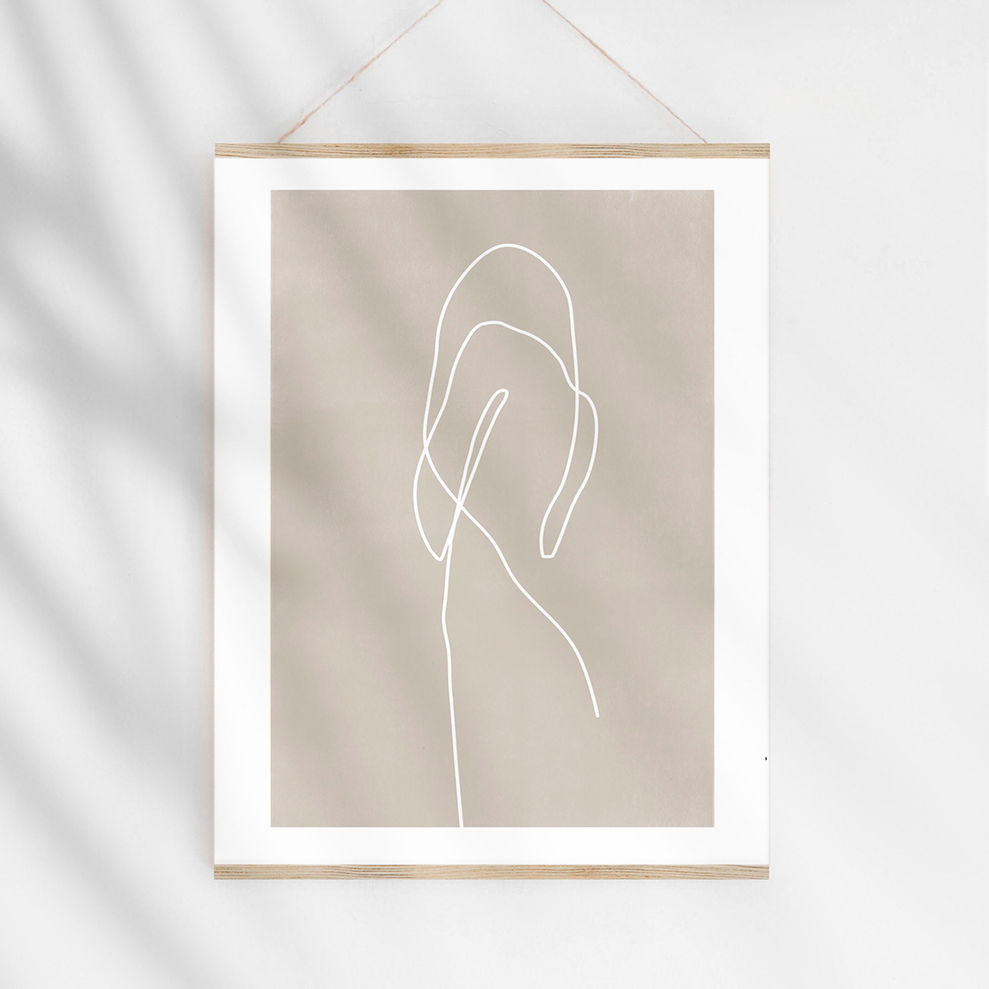 Abstract Female Body Printable Beige Wall Decor Bedroom Art | Etsy