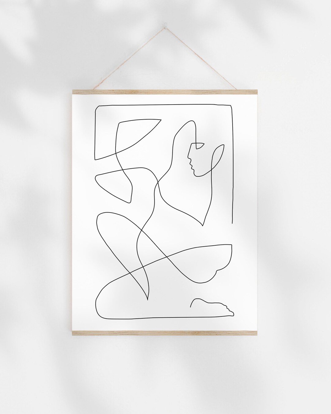 One Line Drawing Abstract Woman Figure Female Illustration - Etsy