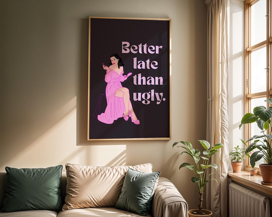 Funny Retro Poster Woman Art Print, Vintage Aesthetic Girly Prints ...