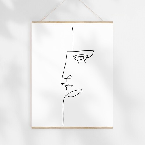 Line Wall Art Woman Face Sketch Art Print Line Drawing One - Etsy