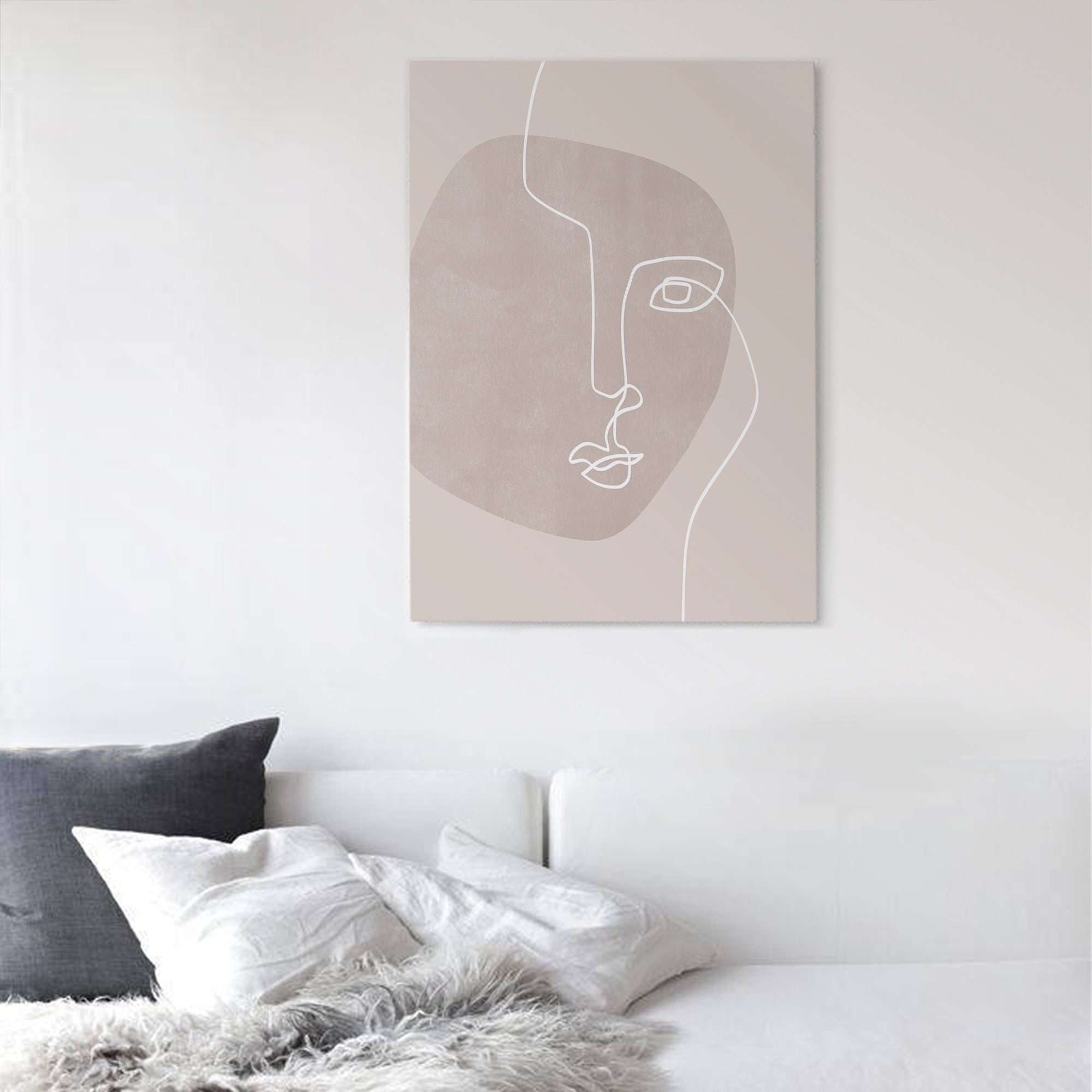 Abstract Face Minimalist Wall Art Digital Download One Line | Etsy